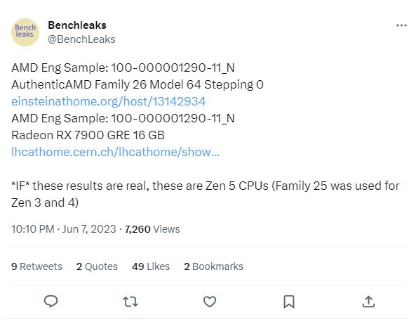 7000系没发完，8000系就要来？AMD Zen5 架构处理器数据疑似曝光-太平洋科技