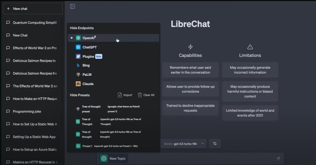 LibreChat网页版入口、使用教程-太平洋科技AI产品库