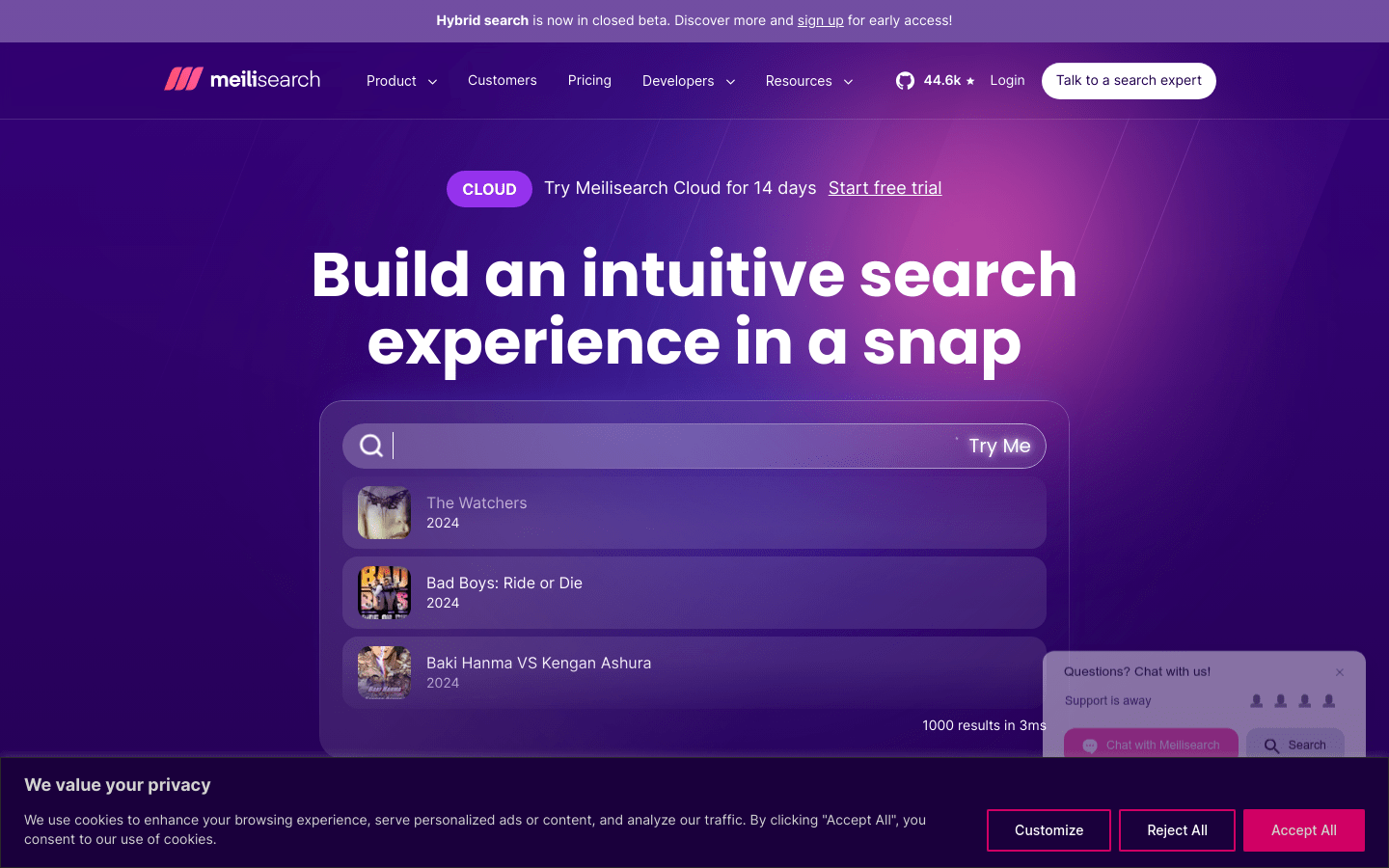 Meilisearch网页版入口、使用教程-太平洋科技AI产品库