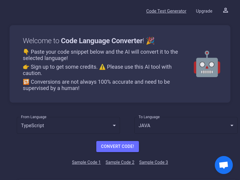 Code Converter网页版入口、使用教程-太平洋科技AI产品库