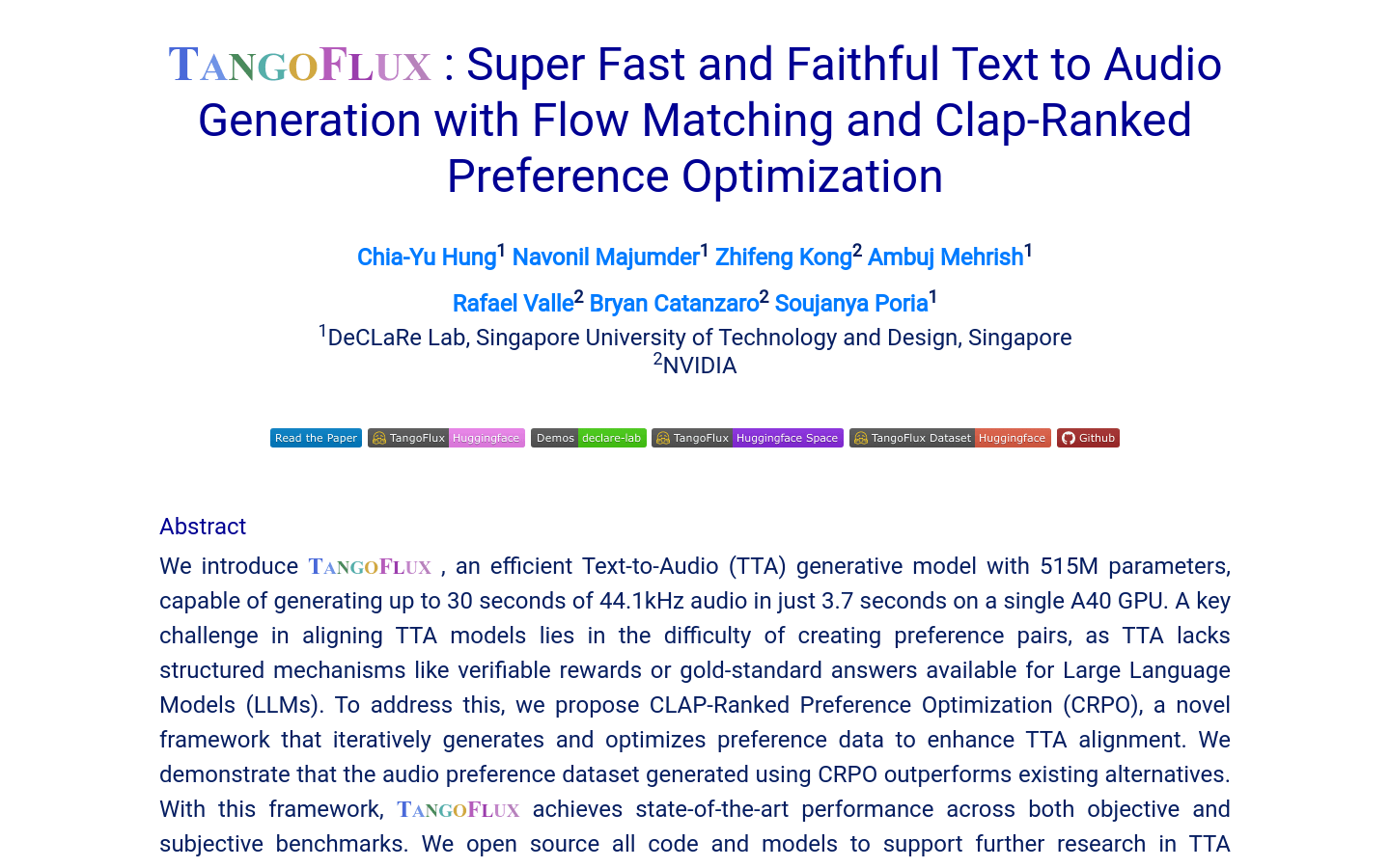 TangoFlux网页版入口、使用教程-太平洋科技AI产品库