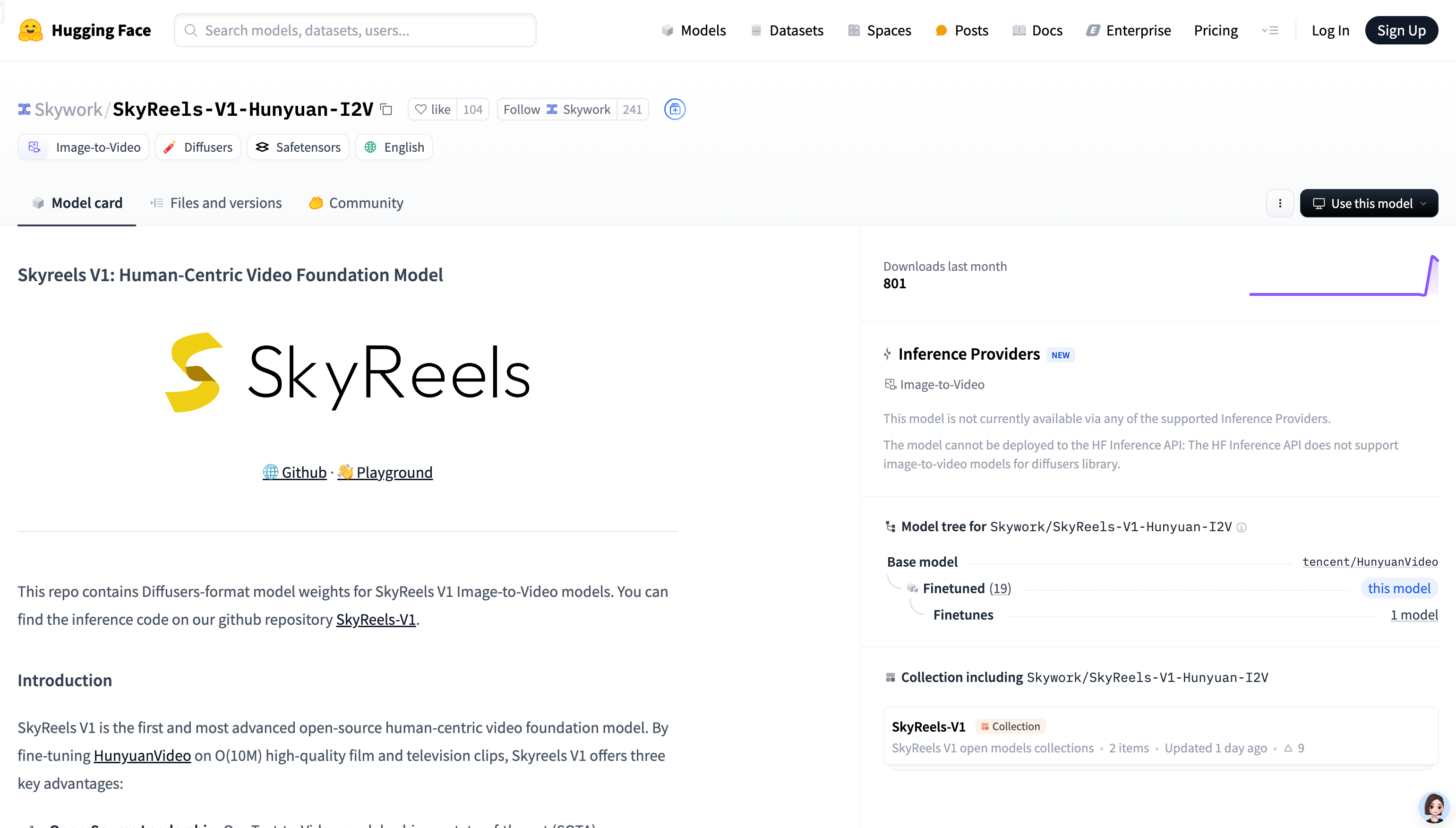 SkyReels-V1-Hunyuan-I2V网页版入口、使用教程-太平洋科技AI产品库