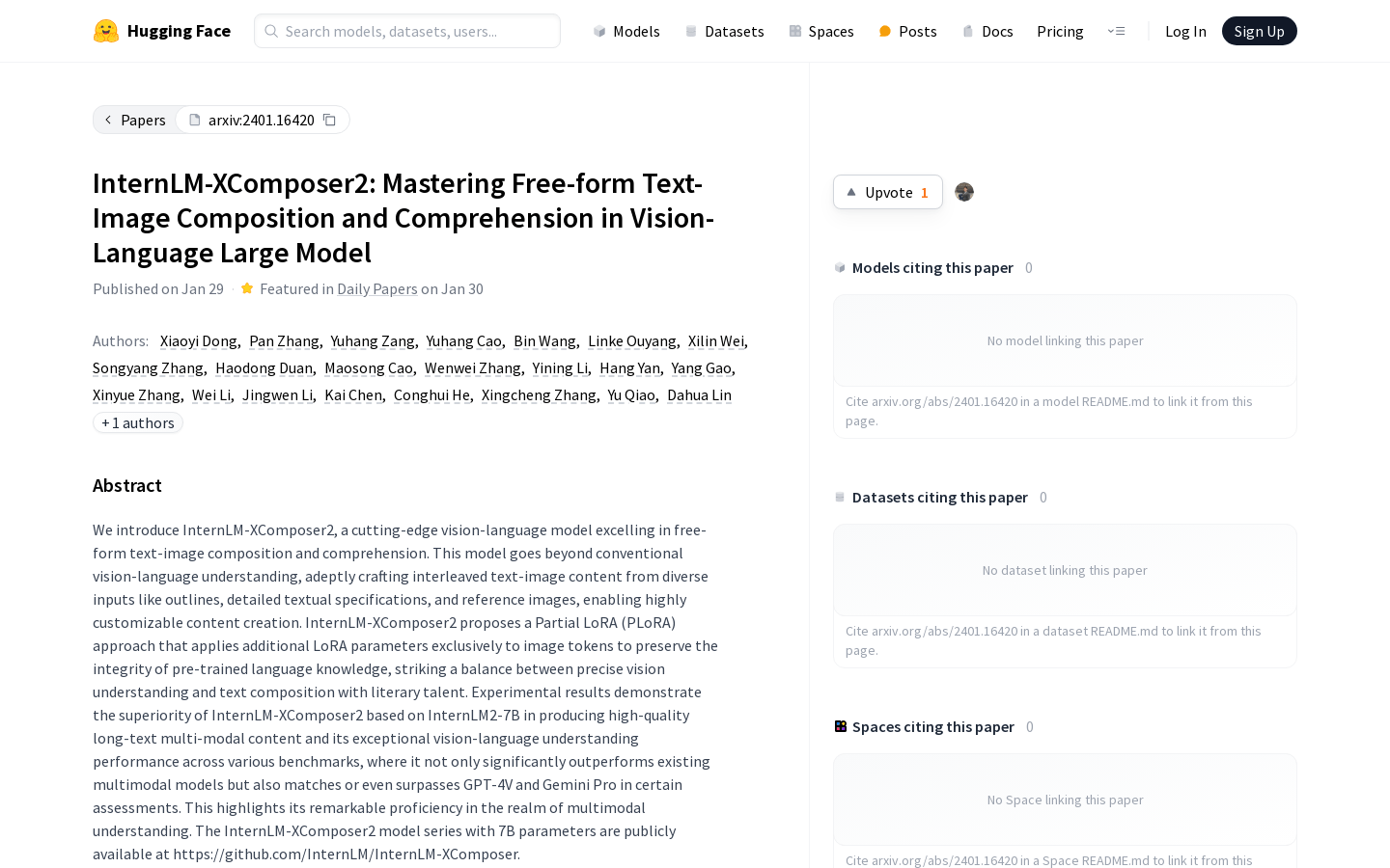 InternLM-XComposer2网页版入口、使用教程-太平洋科技AI产品库