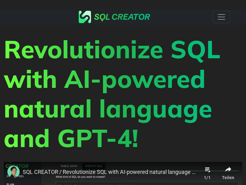 SQL CREATOR网页版入口、使用教程-太平洋科技AI产品库
