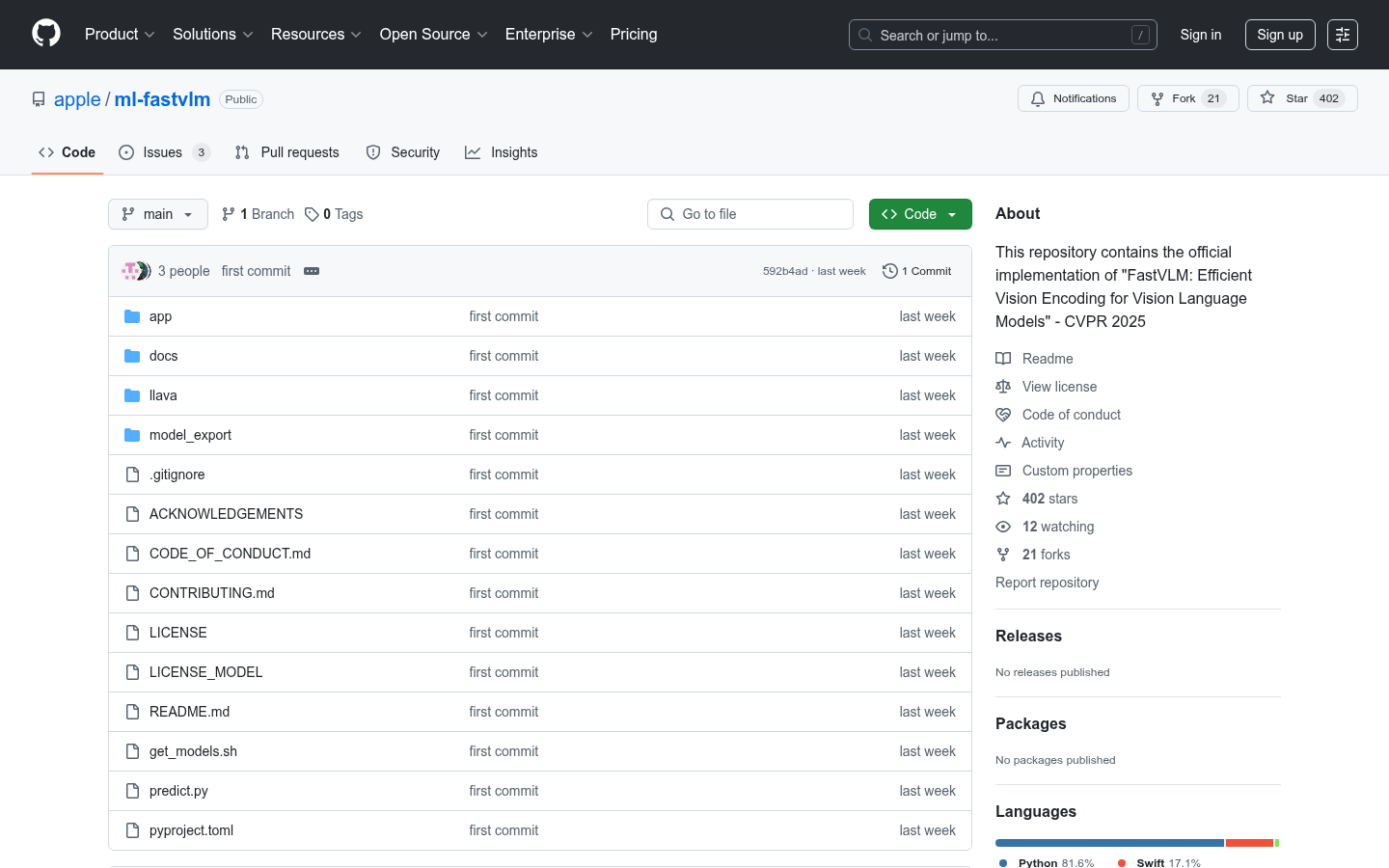 FastVLM网页版入口、使用教程-太平洋科技AI产品库